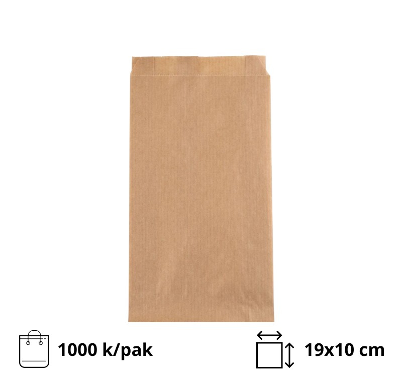 🔝 Papirnata vrećica 19х10сm kraft 1000/pak - TM-Horeca.hr